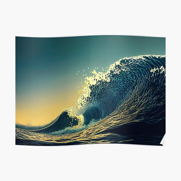 "Big Wave" Poster for Sale by Rezzmoji | Redbubble