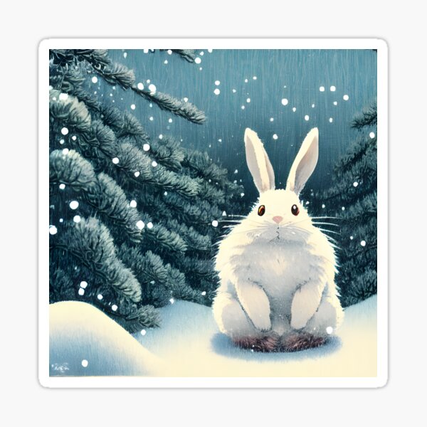 "Cute Flemish Giant Rabbit in the Christmas Snow" Sticker for Sale by ...