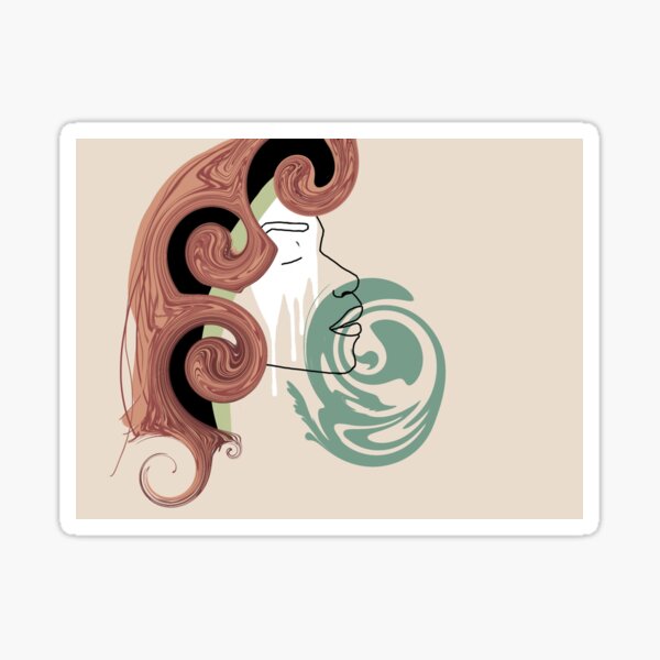 "Illustration of a female profile" Sticker for Sale by GeekedArts ...