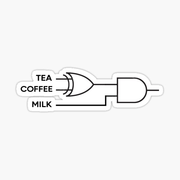 "TEA or COFFEE with digital logic gates" Sticker for Sale by ZSarti ...
