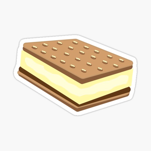 "Ice Cream Sandwich Illustration" Sticker for Sale by tapiu | Redbubble