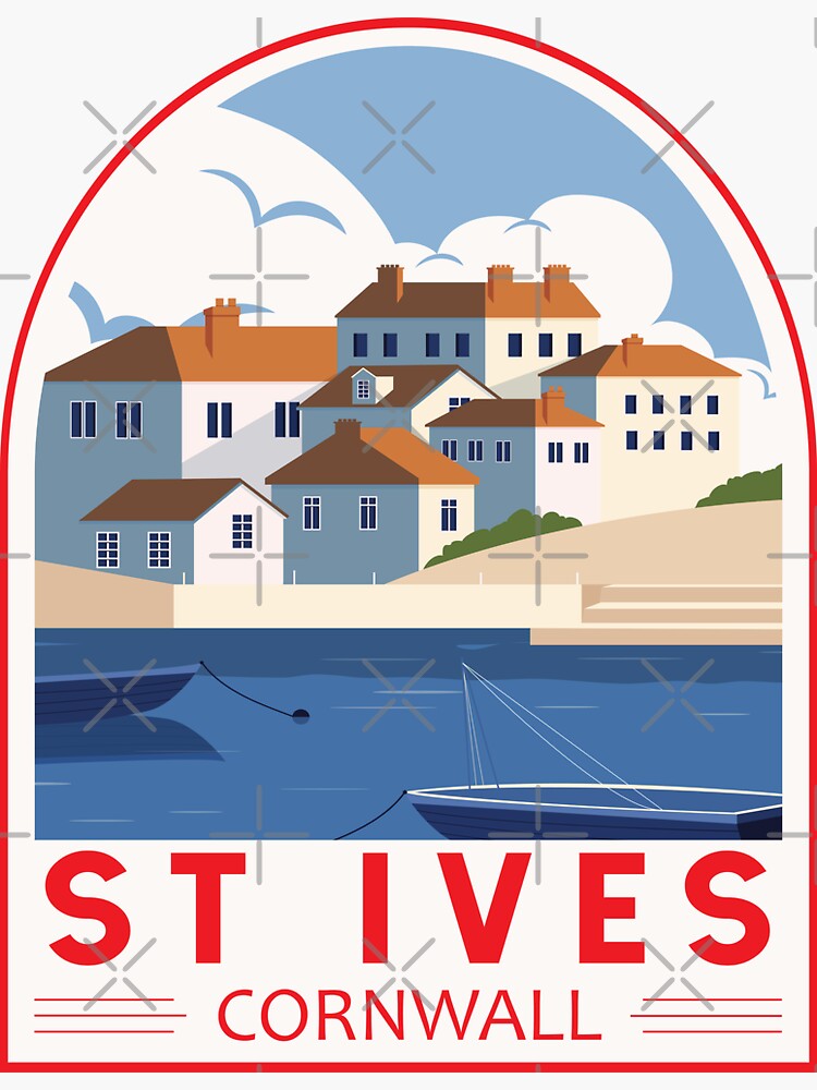 "St Ives Cornwall England Retro Emblem" Sticker for Sale by ...