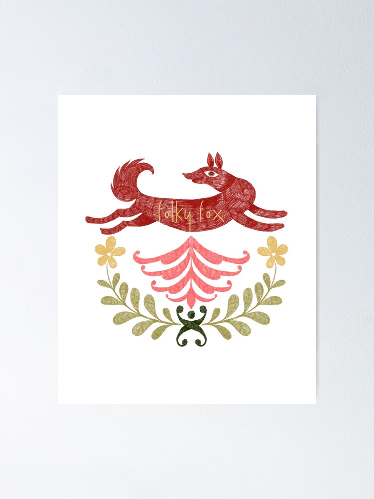 "Folky Fox" Poster for Sale by Edyta84los | Redbubble