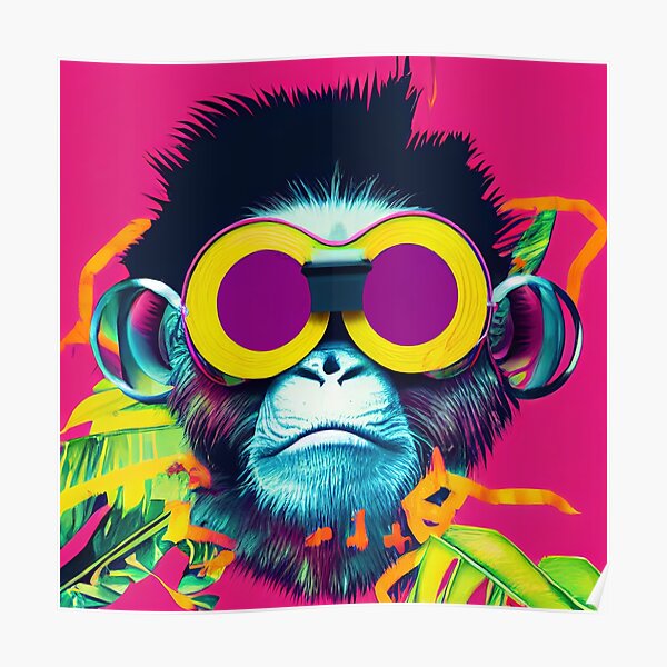 "80's Punk Monkey" Poster for Sale by avancee | Redbubble