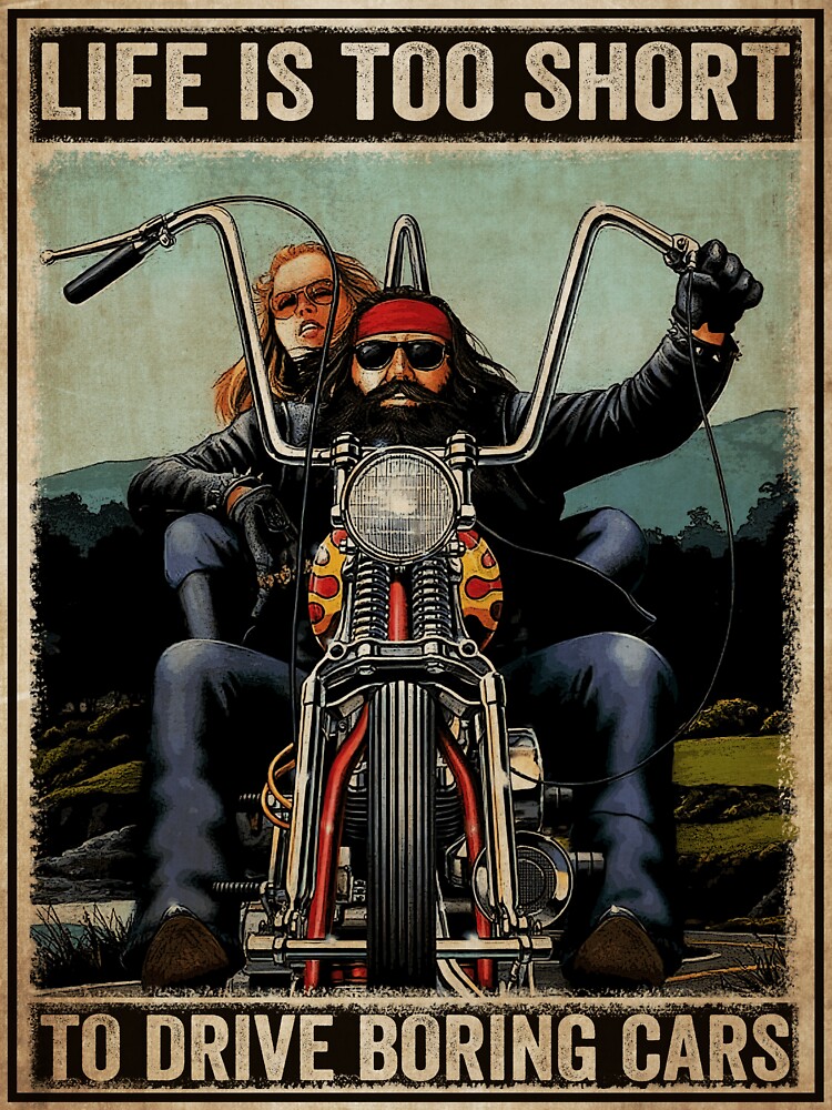 Biker Life Is Too Short To Drive Boring Cars Sticker For Sale By