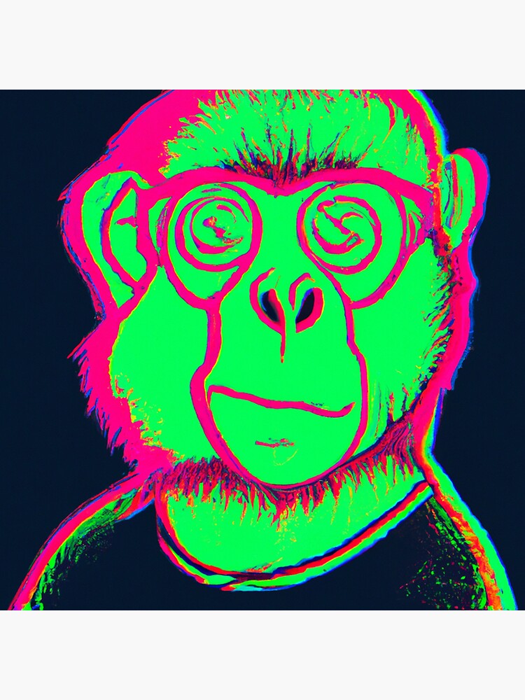 "Portrait of High Monkey" Sticker for Sale by YalcinPub | Redbubble