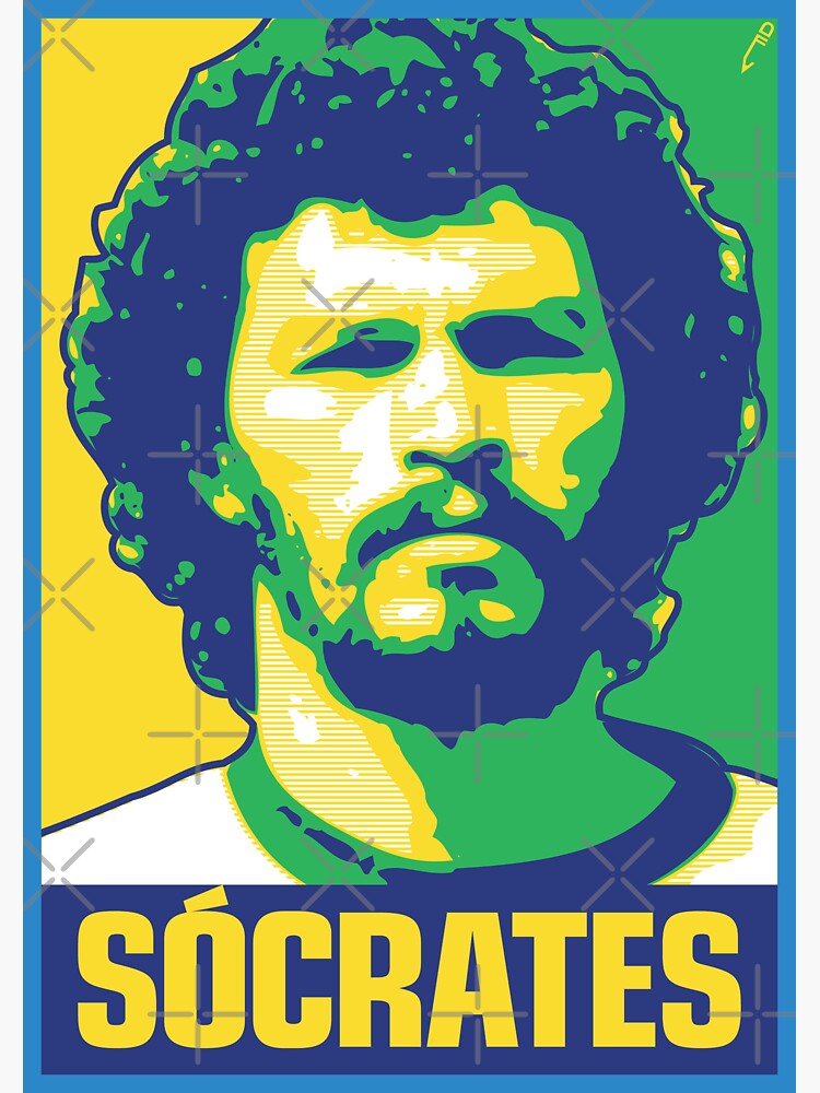 "Sócrates - BRAZIL" Sticker for Sale by DAFTFISH | Redbubble
