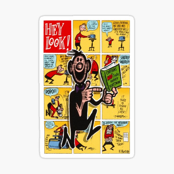 "Hey Look!" Sticker for Sale by TheCartoonDork | Redbubble