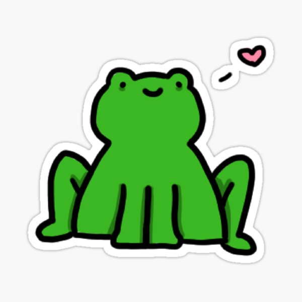 "frog with heart" Sticker for Sale by sushiflowercat | Redbubble