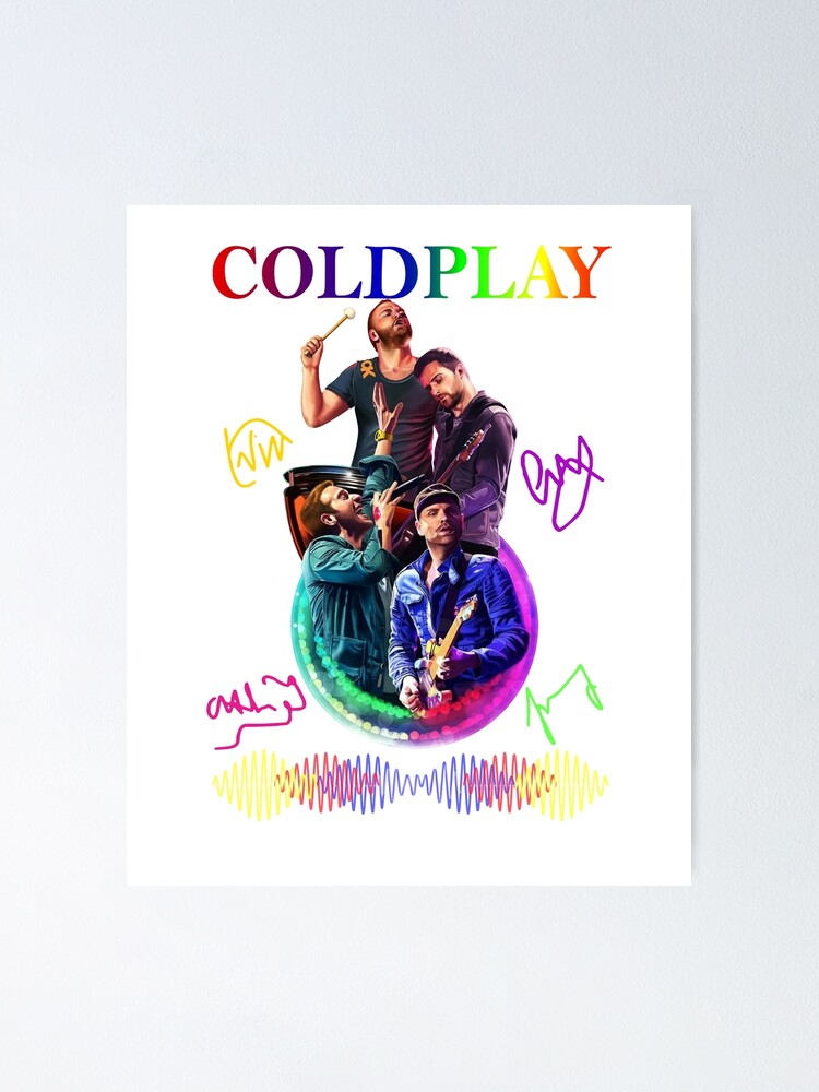 Poster « Signatures du groupe de rock Coldplay », par leeberlatkom ...