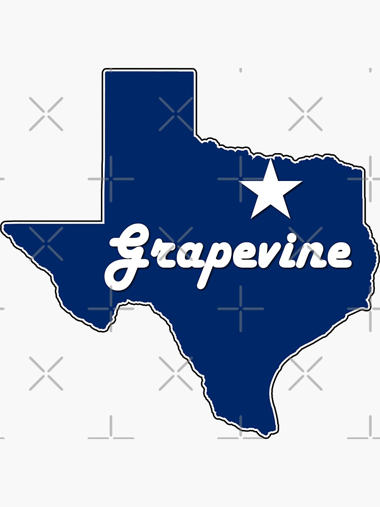 "Grapevine Texas Navy Blue Lone Star State Map Texan" Sticker for Sale ...