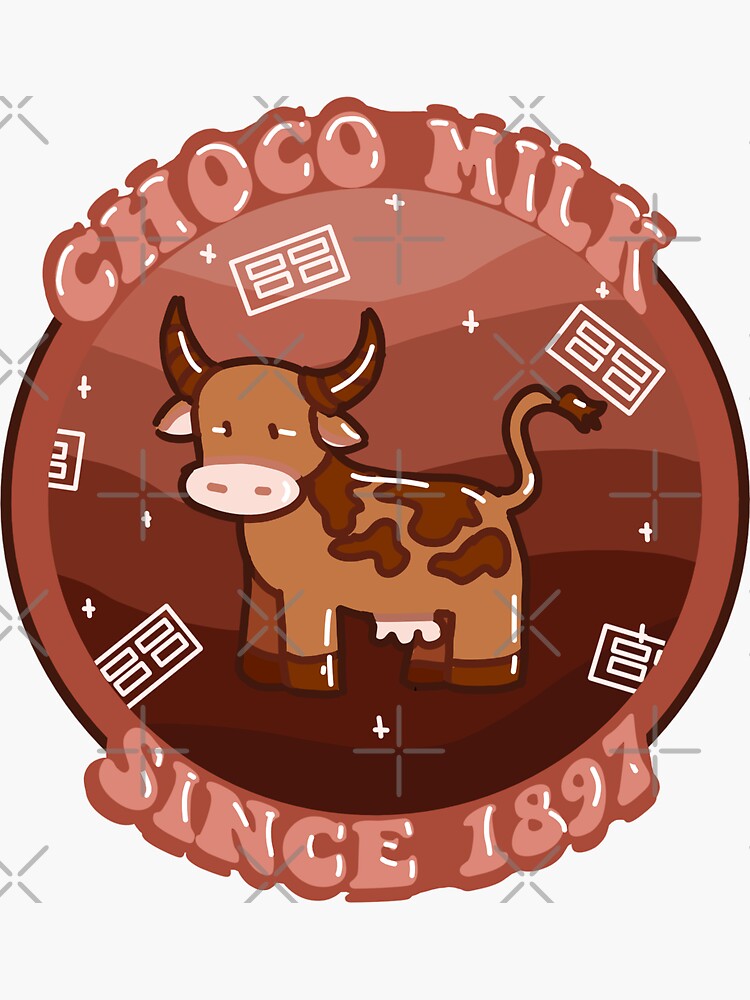 "choco cow" Sticker for Sale by Blue-Ocean-22 | Redbubble