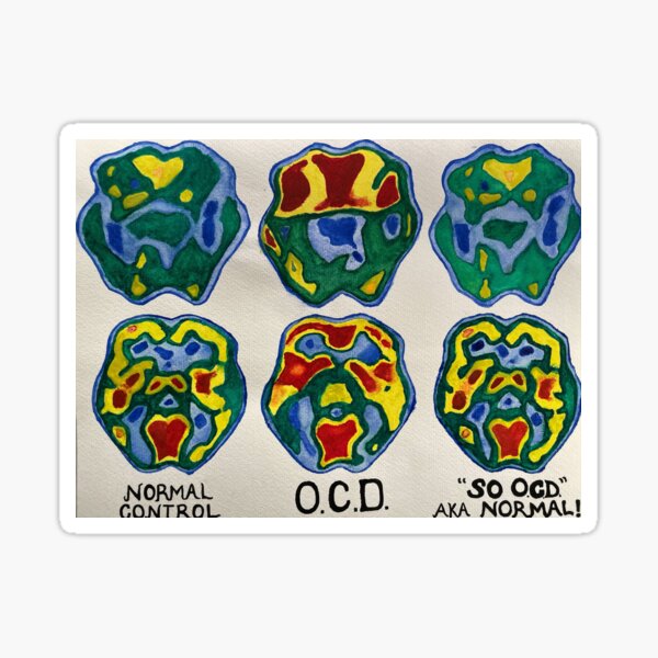 "So OCD" Sticker for Sale by EmbodimentArt | Redbubble