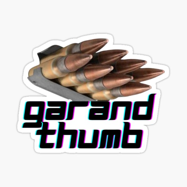 "garand thumb" Sticker for Sale by Zoromazar | Redbubble