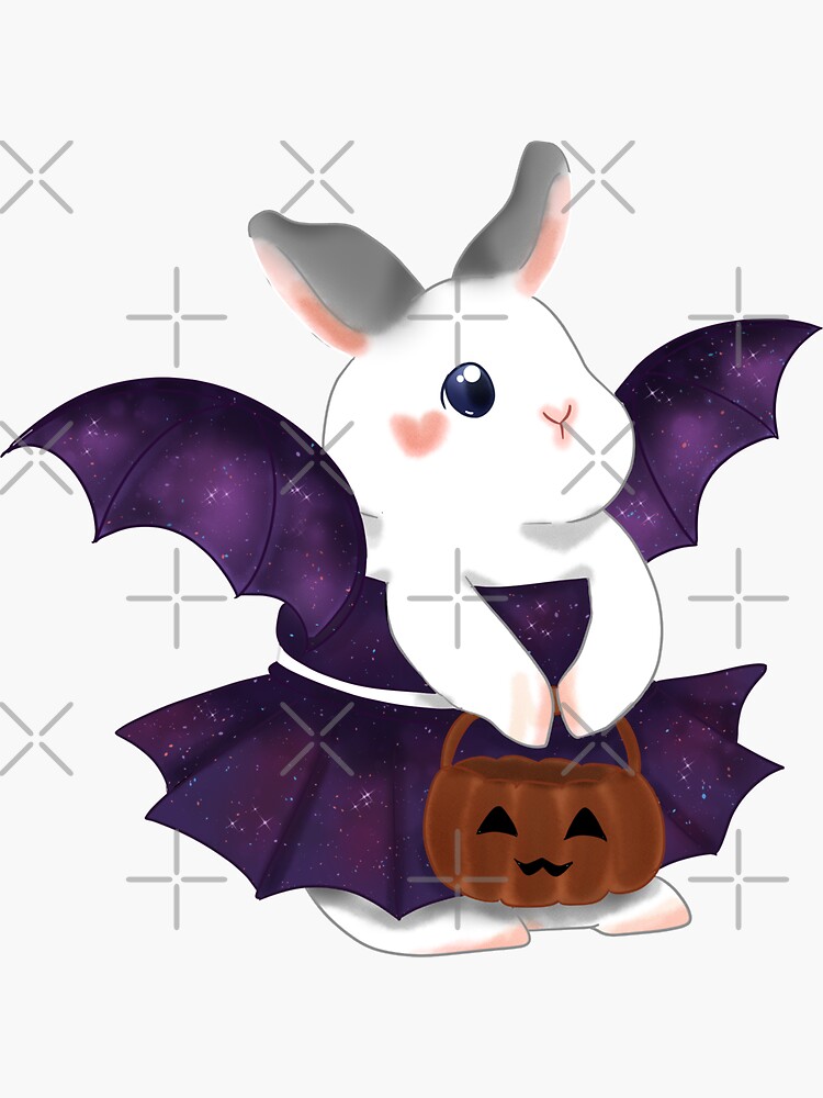 "Bat Rabbit Galaxy Girl Left _ Bunniesmee Halloween Edition " Sticker ...