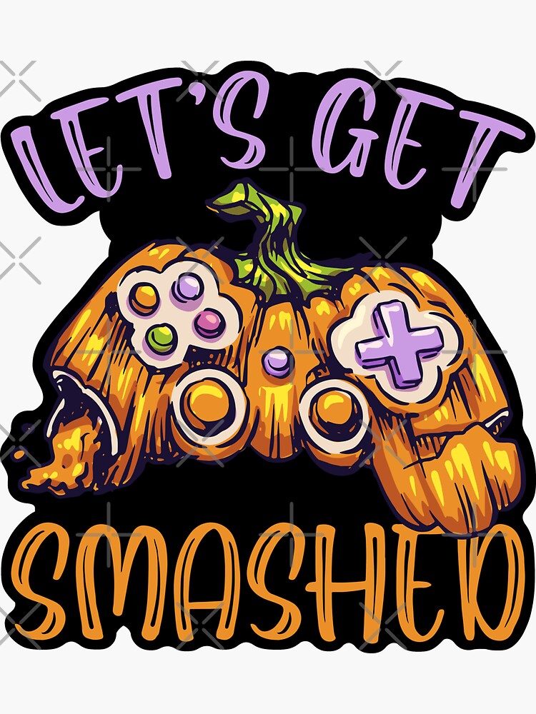 "Let's Get Smashed Halloween Joystick" Sticker for Sale by sunilbelidon ...