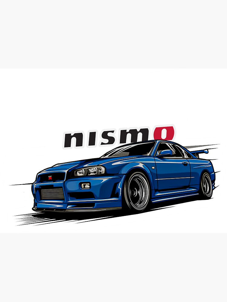 "Nissan Skyline GT-R R34 Nismo Drawing Illustration JDM Style" Magnet ...
