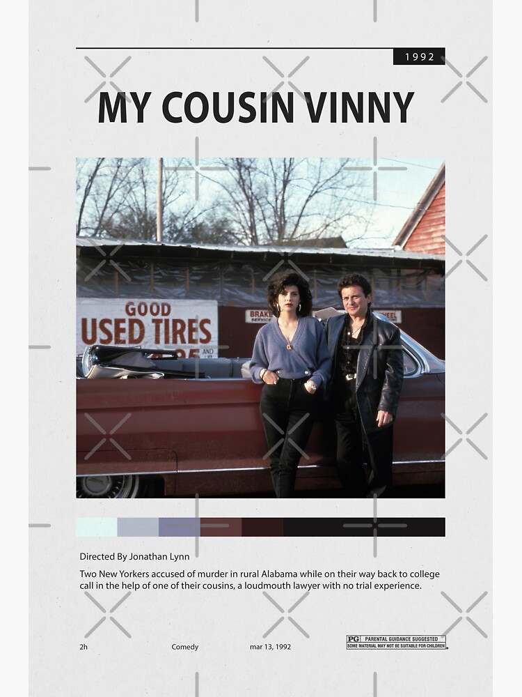 "My Cousin Vinny movie poster 1992, Comedy/Crime" Sticker for Sale by ...