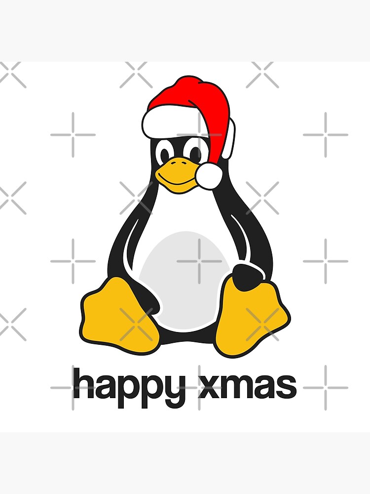 "Tux Xmas Hat Happy Xmas | Linux Penguin Christmas" Poster for Sale by ...