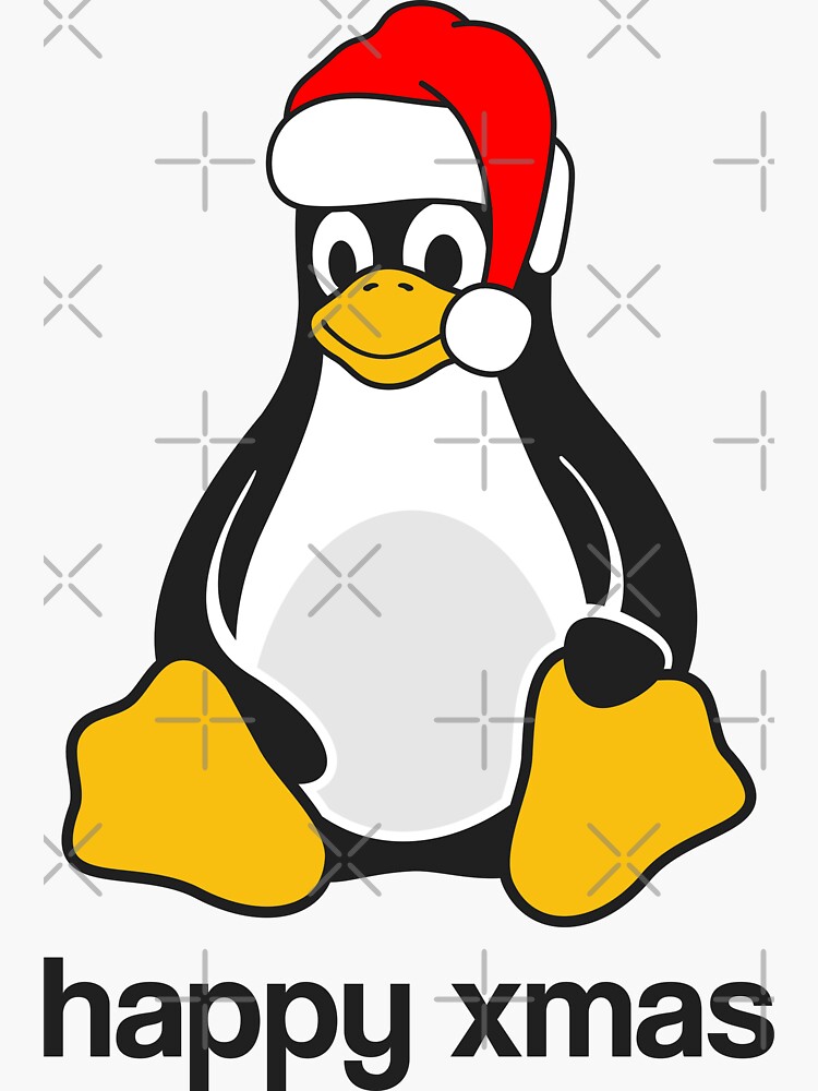 "Tux Xmas Hat Happy Xmas | Linux Penguin Christmas" Sticker for Sale by ...