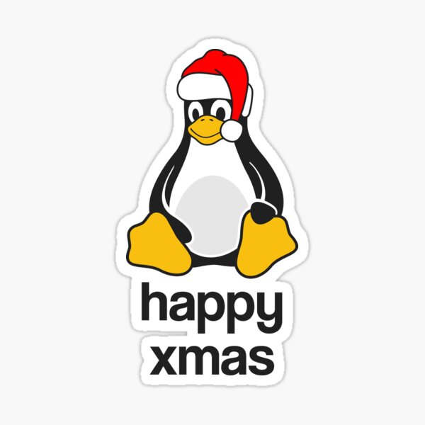 Pegatina «Sombrero de Navidad Tux Feliz Navidad | Pingüino de Linux ...