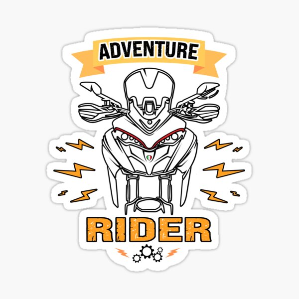 "Adventure Motorbike Rider Multistrada Funny Motorcycle" Sticker for ...