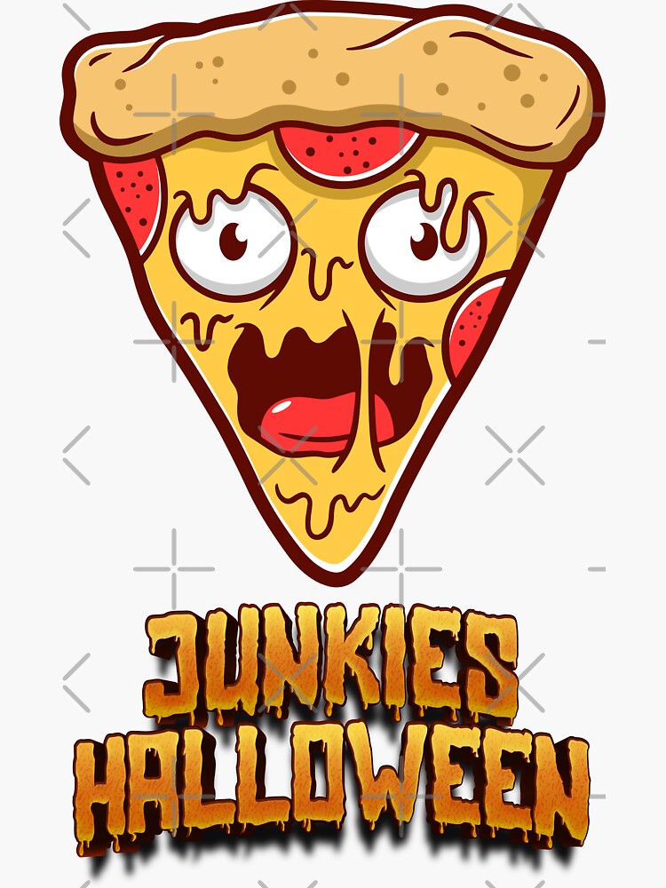 "Funny Monster Pizza Cartoon, Halloween Fast Food, Junkies Halloween ...