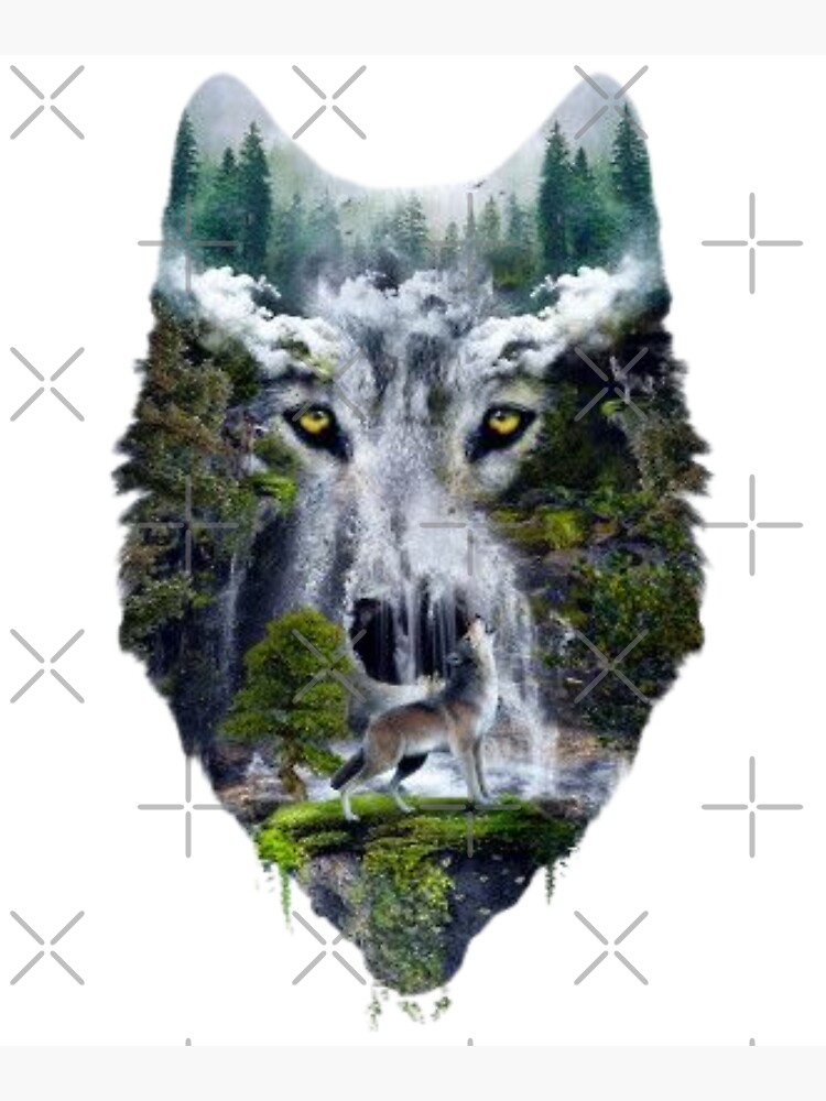 "werewolf mad angry wolf and moon logo" Poster for Sale by ...