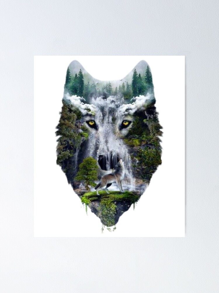 "werewolf mad angry wolf and moon logo" Poster for Sale by ...