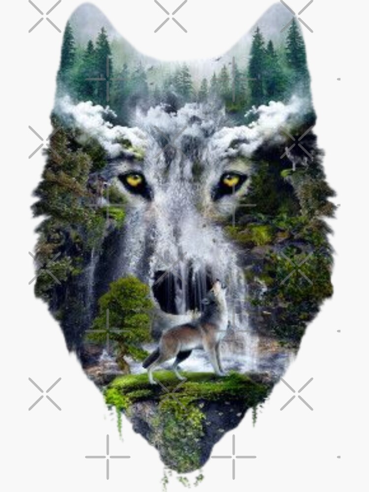 "werewolf mad angry wolf and moon logo" Sticker for Sale by ...