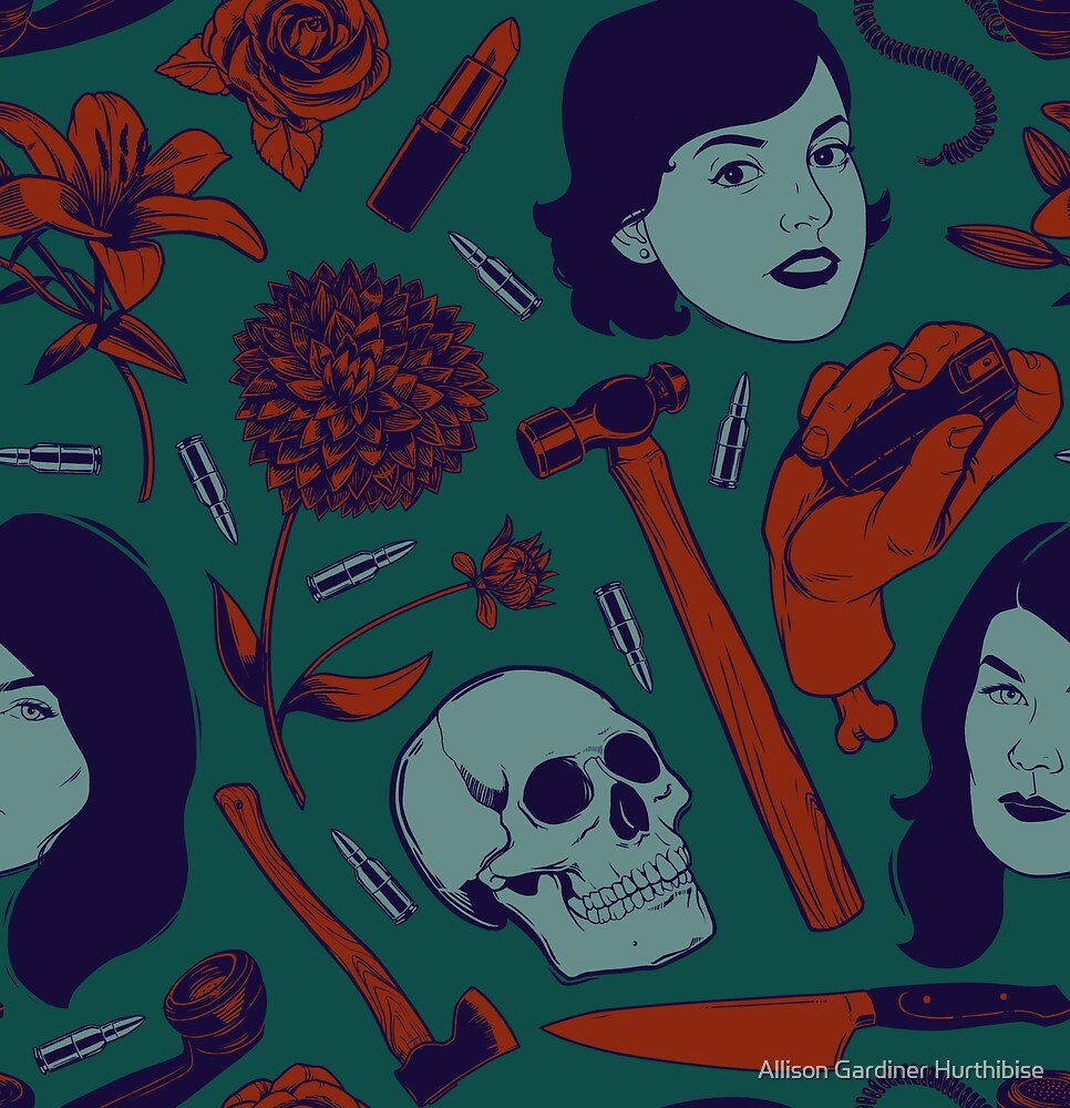 "Vintage Color True Crime Pattern" by Allison Gardiner Hurthibise ...