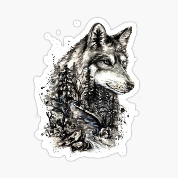 "Howling Wolf Full Moon Fullmoon Wild Dog Wolves" Sticker for Sale by ...