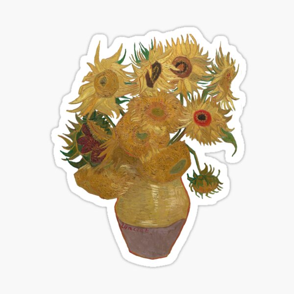 "Vincent van Gogh. Sunflowers." Sticker for Sale by DesignCharisma ...