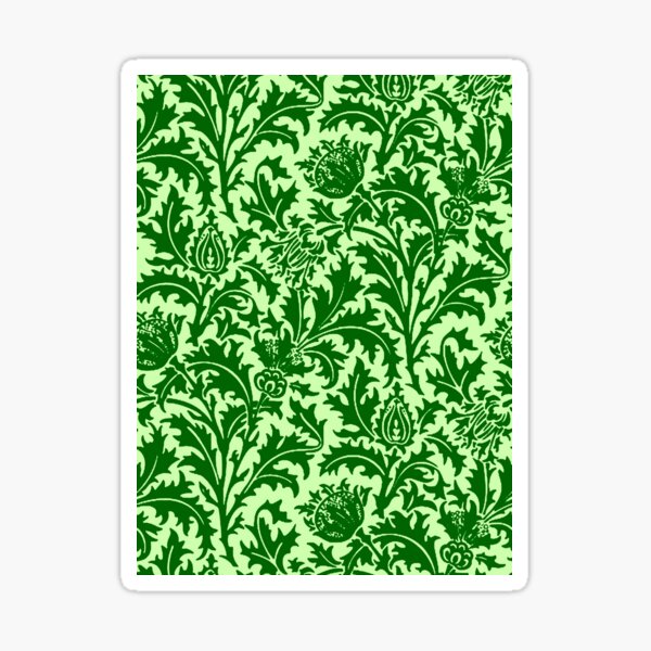 "William Morris Thistle Damask, Emerald Green" Sticker for Sale by ...
