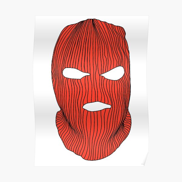 "Red Ski Mask" Poster by DorianDesigns | Redbubble