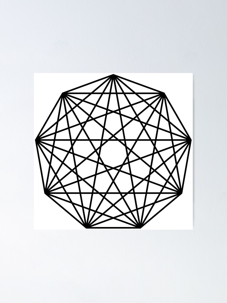 "Nonagon Shape Black" Poster for Sale by keplercat | Redbubble