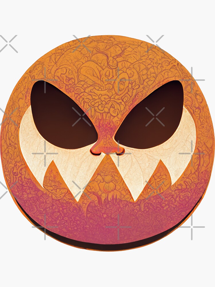 "Scary pumpkin" Sticker for Sale by Ironicdoll | Redbubble