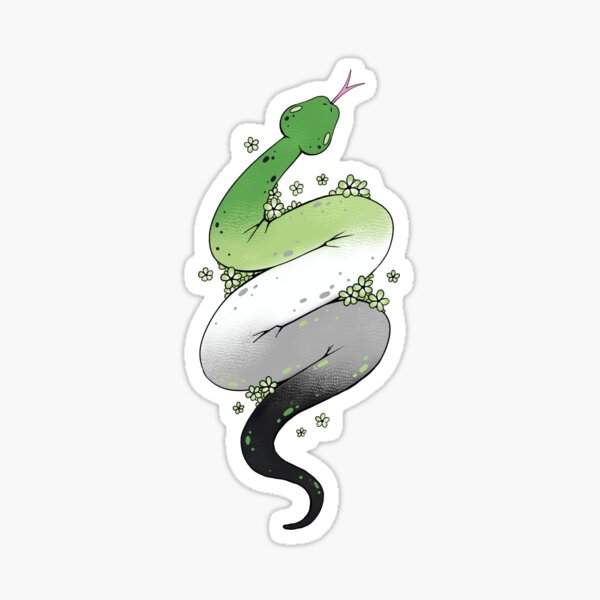 "Aromantic Pride Snake" Sticker for Sale by -Katlotl- | Redbubble