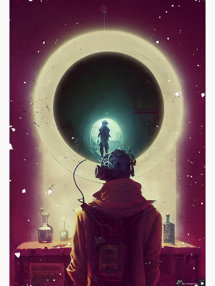 "Time traveler T-Shirt graphics made by MidJourney" Sticker for Sale by ...