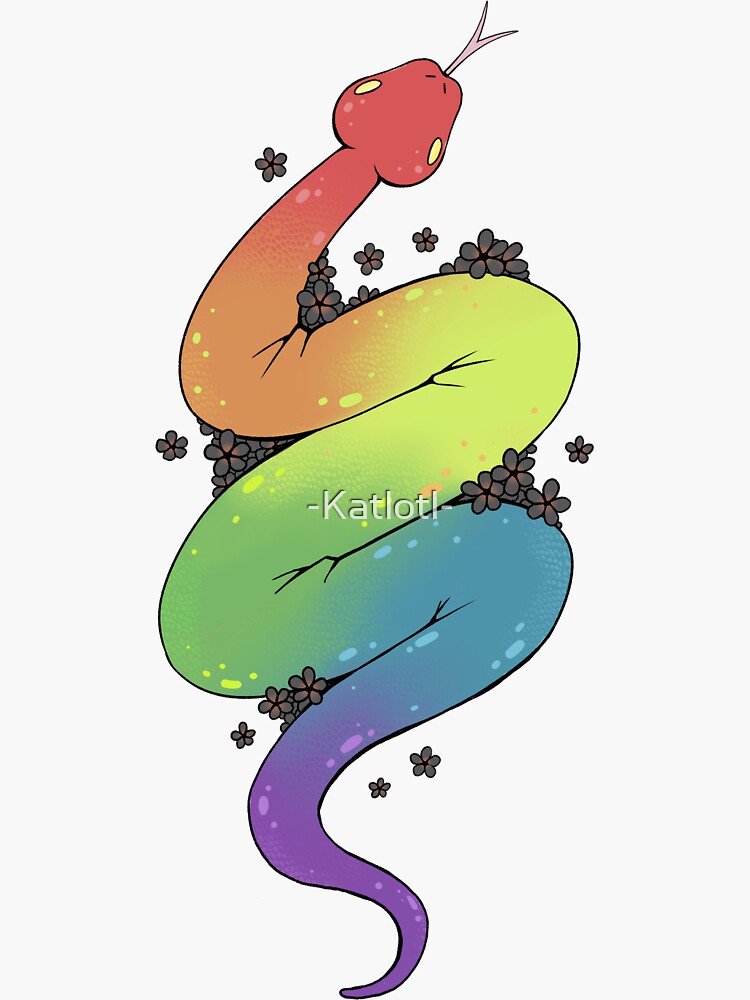 "lgbtq Pride Snake" Sticker for Sale by -Katlotl- | Redbubble