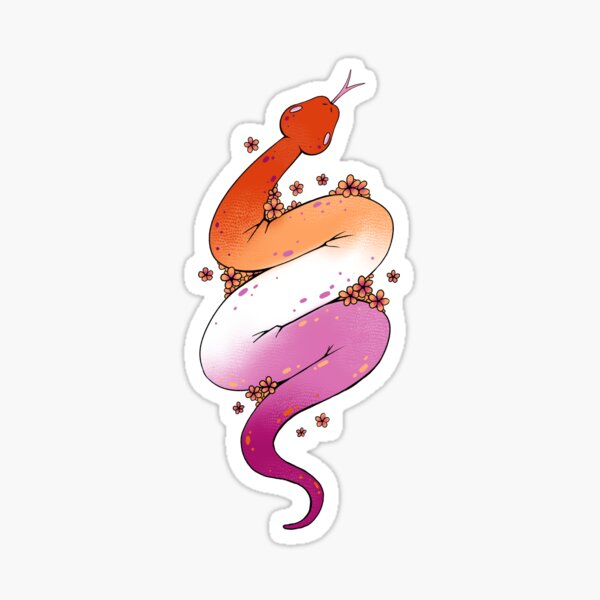 "Lesbian Pride Snake" Sticker for Sale by -Katlotl- | Redbubble