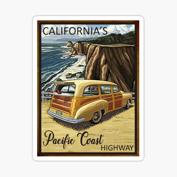 "California's Pacific Coast Highway" Sticker for Sale by beesranes2 ...
