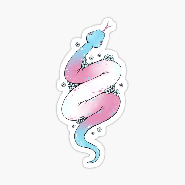 "Transgender Pride Snake" Sticker for Sale by -Katlotl- | Redbubble