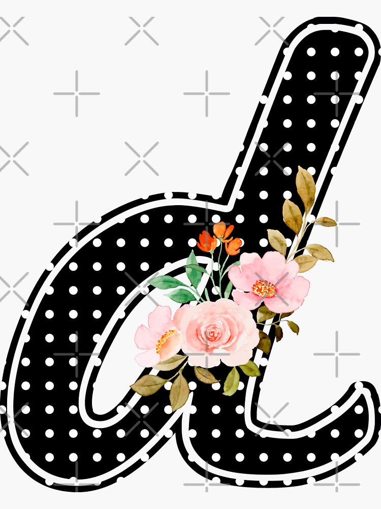 "Initial D Pretty Floral " Sticker for Sale by Annatg | Redbubble