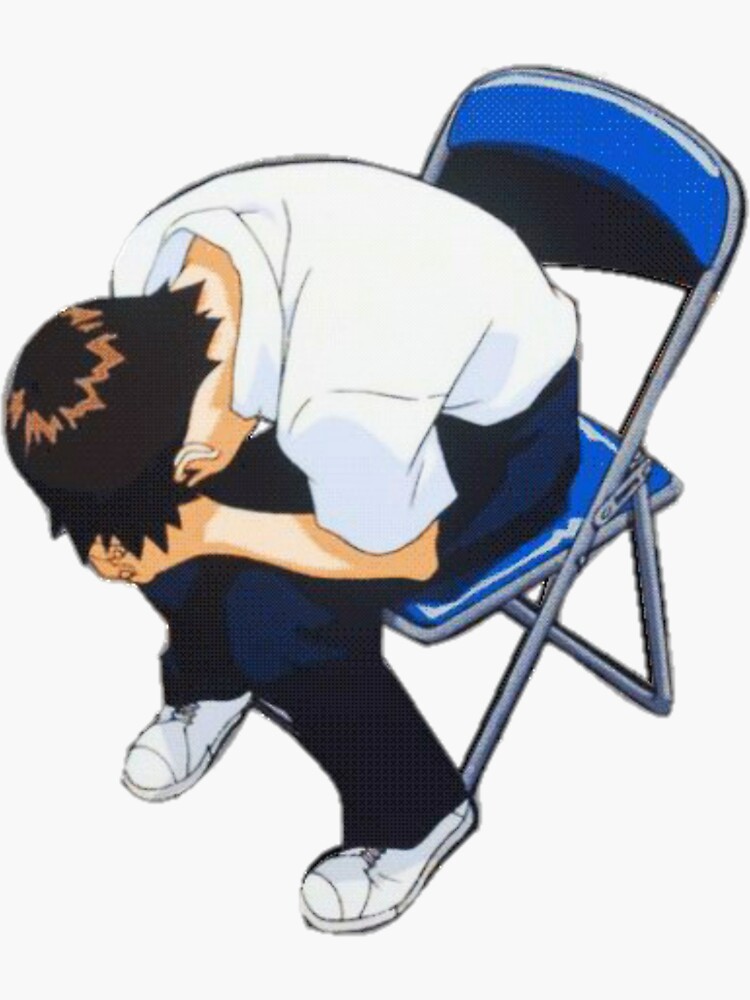 "Shinji Sad" Sticker for Sale by Juanscorner | Redbubble