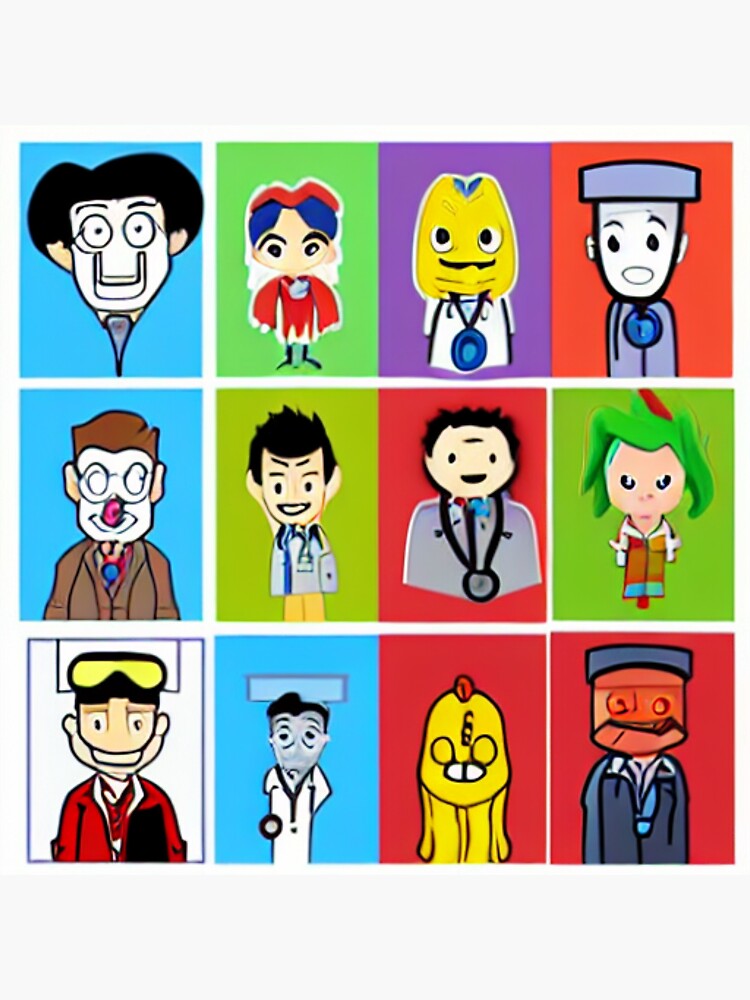 "Cartoon doctor collage art" Sticker for Sale by MedicMachine | Redbubble