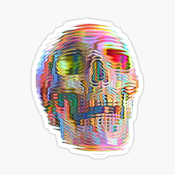 "Glitchy Melting Skull" Sticker for Sale by AintJames | Redbubble