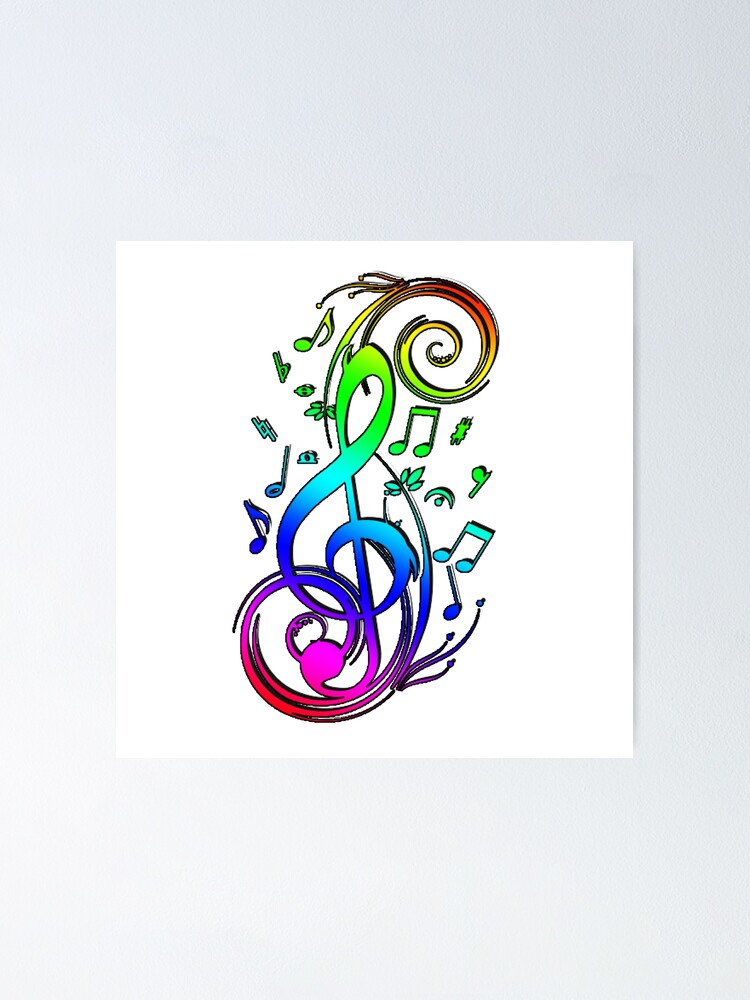 "Treble Clef Rainbow" Poster for Sale by Anger-Creations | Redbubble