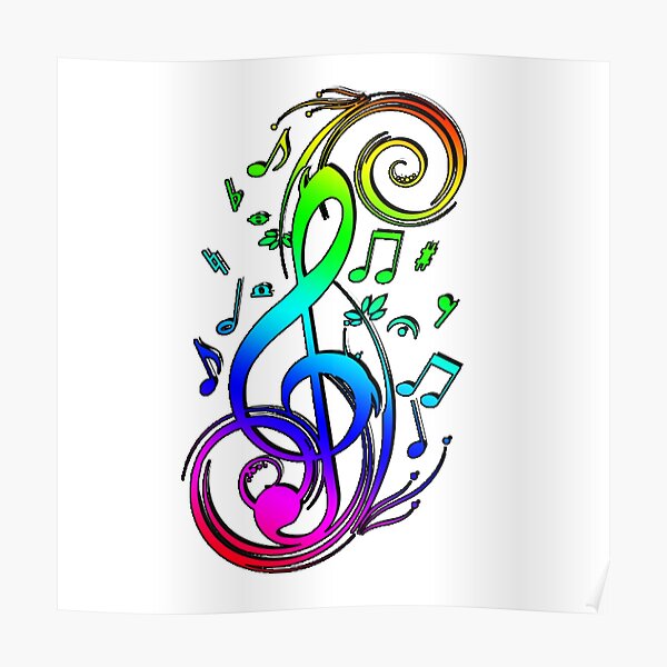 "Treble Clef Rainbow" Poster for Sale by Anger-Creations | Redbubble