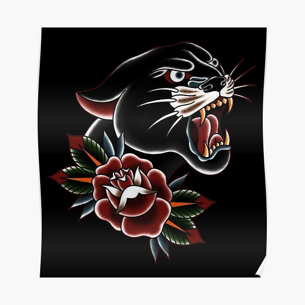Sailor Jerry Panther Poster For Sale By Teevintage Redbubble